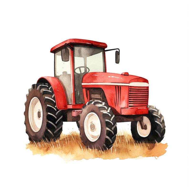 Farm Tractor Watercolour Print DIGITAL PRINT FILE - Etsy