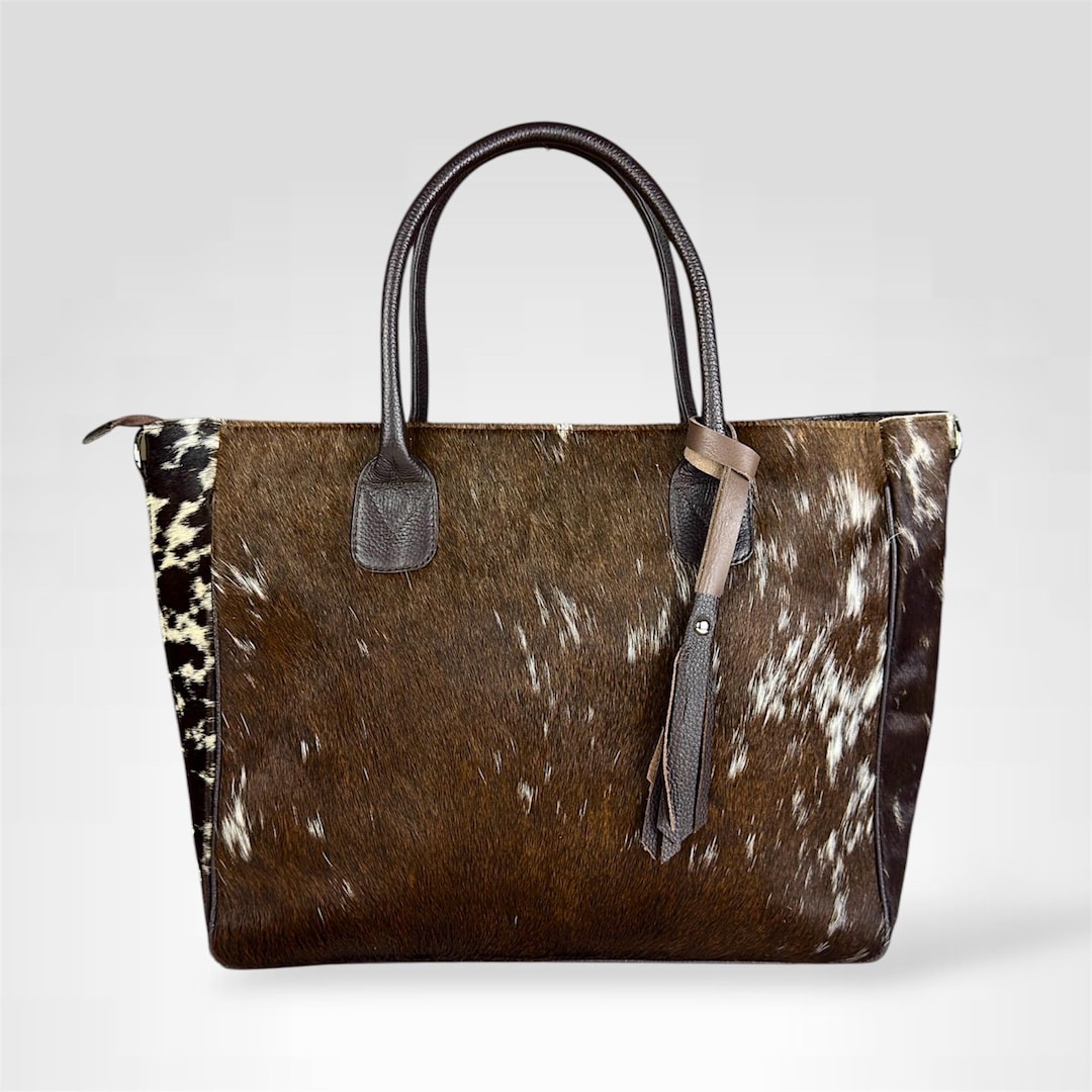Cowhide Tote Bag | Western Handbag Purse Real Hair-on Fur Leather ...
