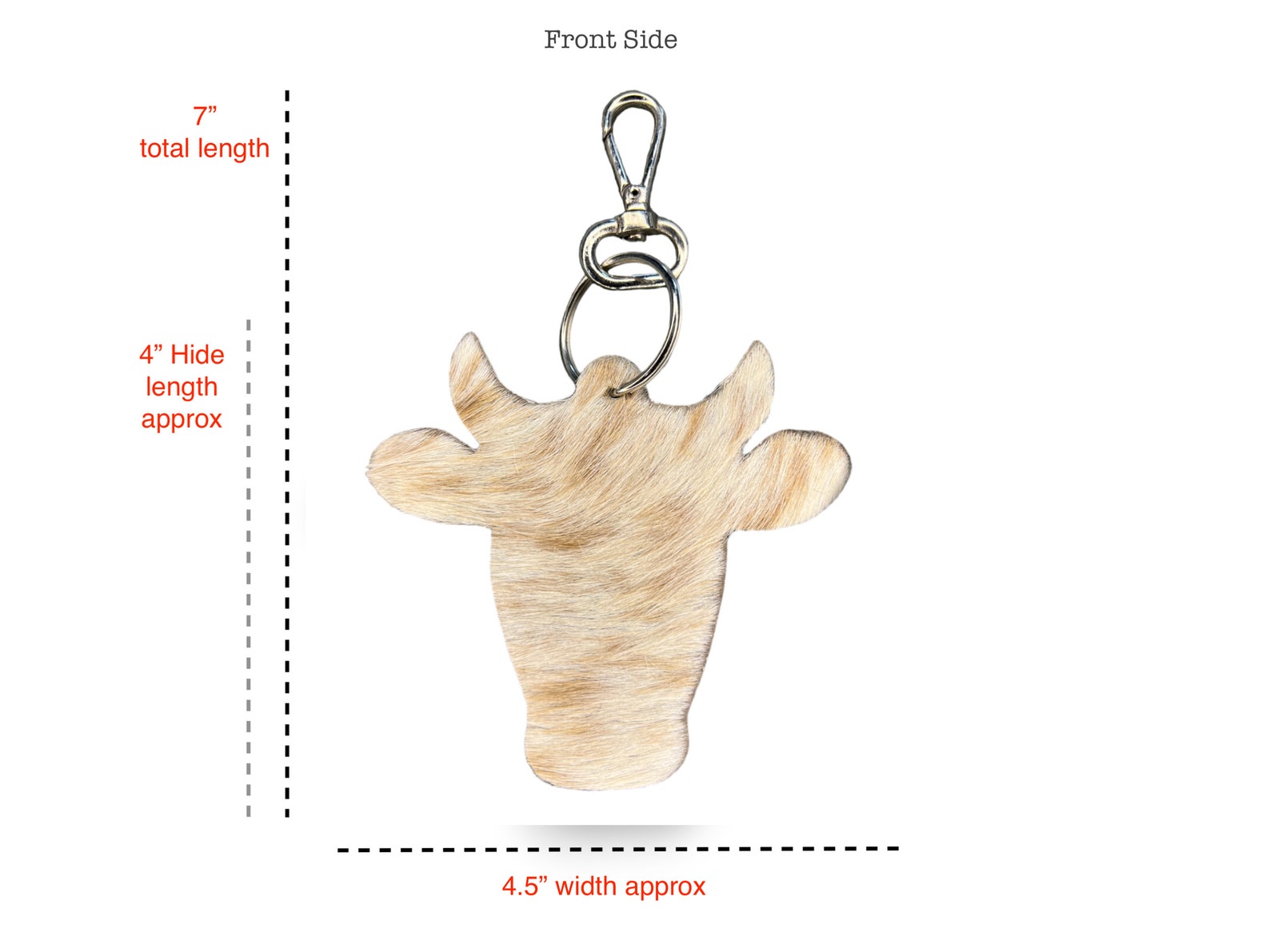 Cow Head Keychain Cowhide Hair on Leather Western Boho Key Ring ...