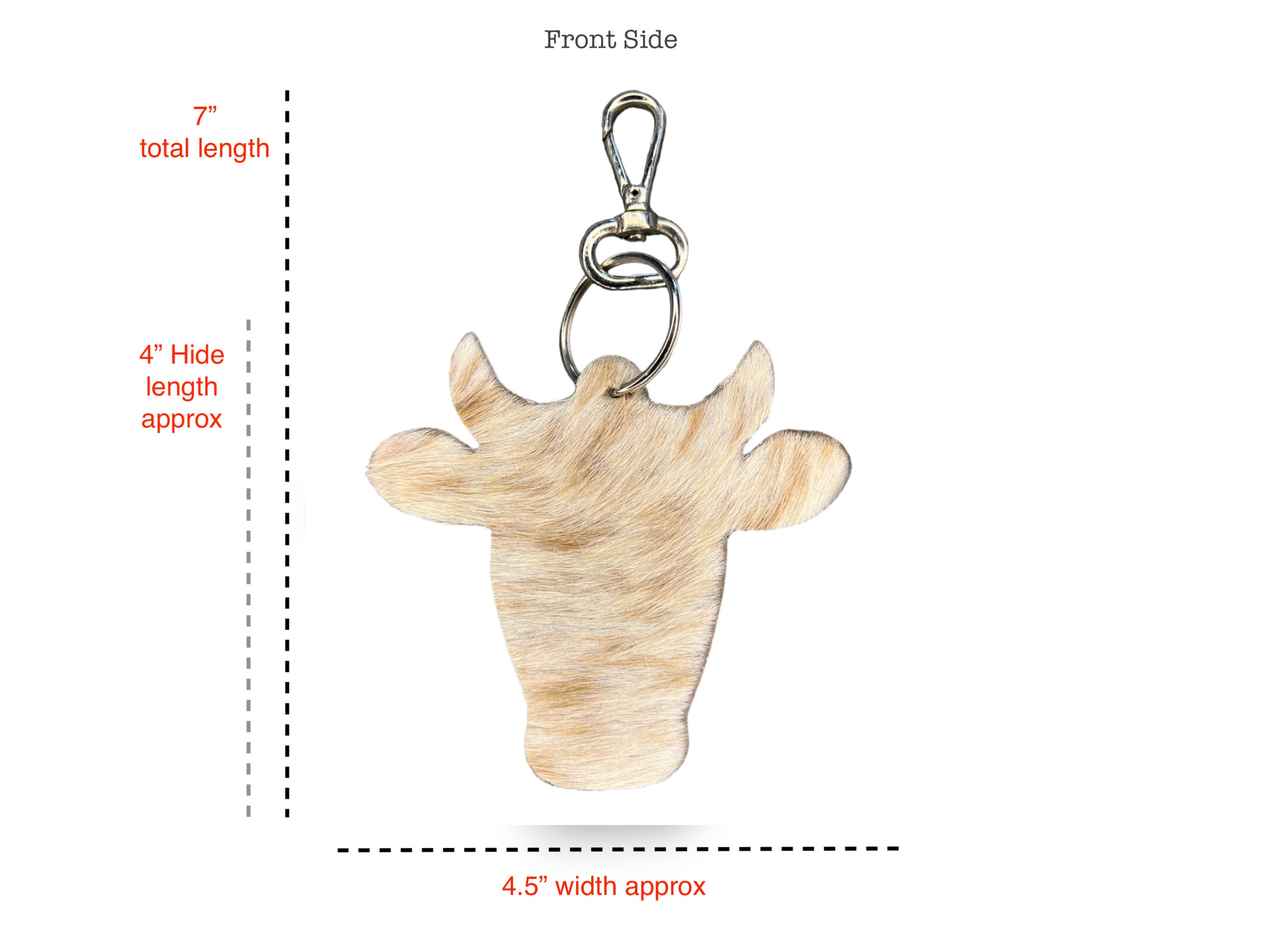 Cow Head Keychain Cowhide Hair on Leather Western Boho Key Ring ...