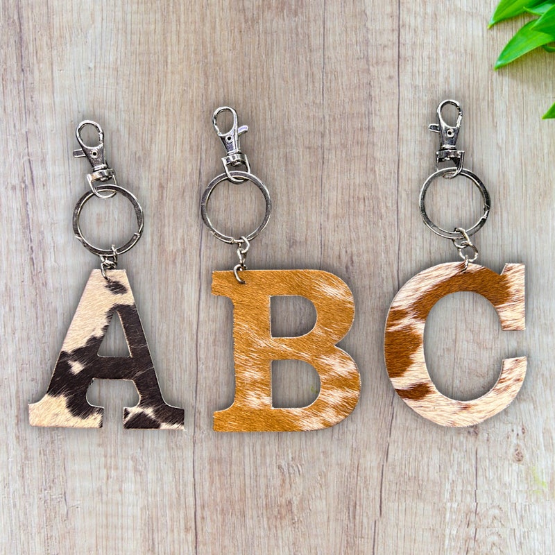 Initial Keychain - Etsy