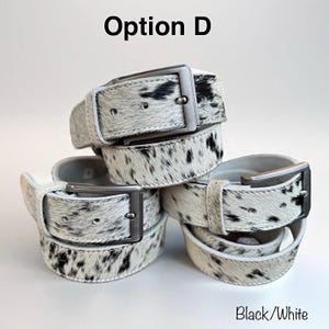 COWHIDE LEATHER BELTS for Men, Women Genuine Cow Hide Belts Real Hair ...