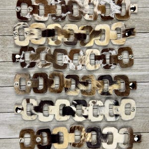 COWHIDE CUFF BRACELET | Hair-on Leather Western Bracelet | Fur Cow ...