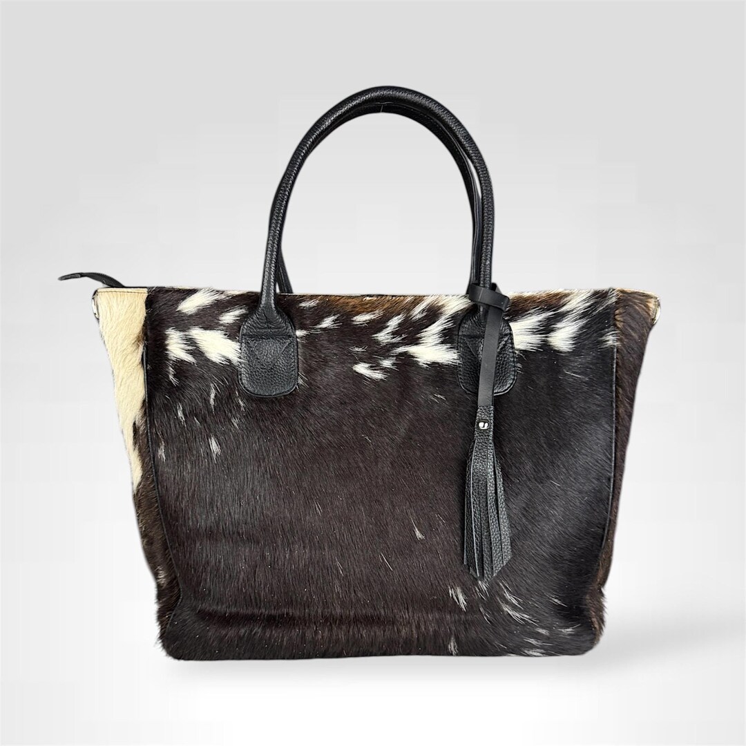 Cowhide Tote Bag | Western Purse Genuine Hair-on Leather Handbag | Real ...
