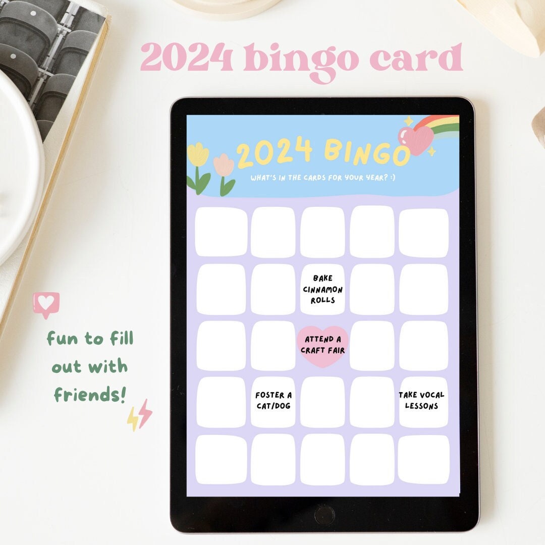 Aesthetic 2024 Goals Bingo Card Downloadable Version - Etsy