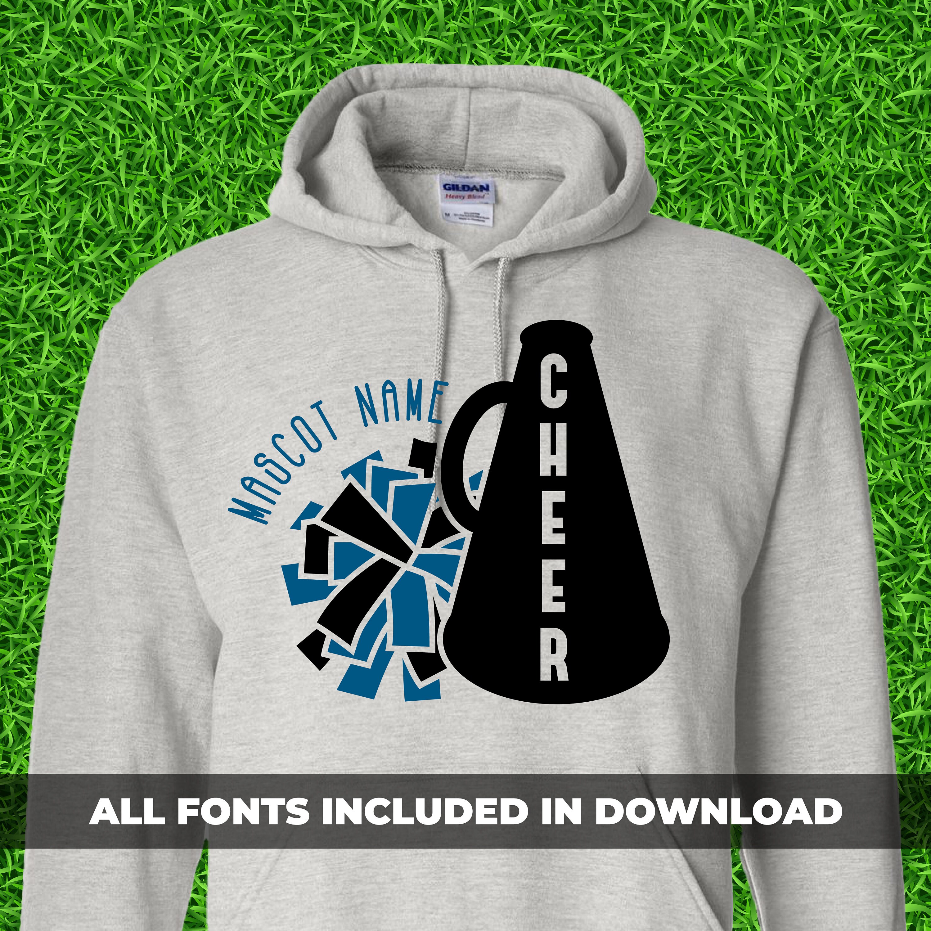 Cheer Mascot Svg, Svg Files for Cricut, Pom Pom Clipart, Cheer Cone Svg ...