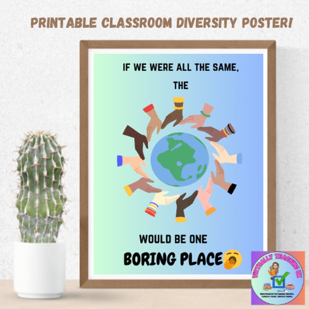 Classroom Diversity Poster. Educational Wall Art, Classroom Slogan ...