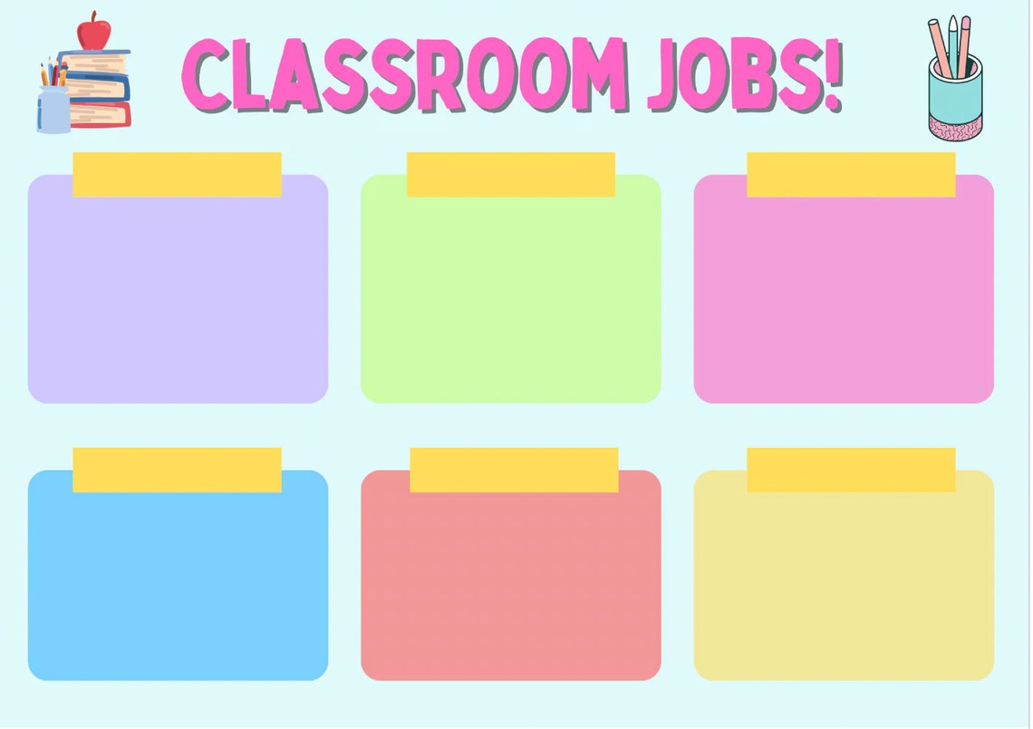 Printable Classroom Job Board Bundle | Bulletin Board | Notes | Colour ...