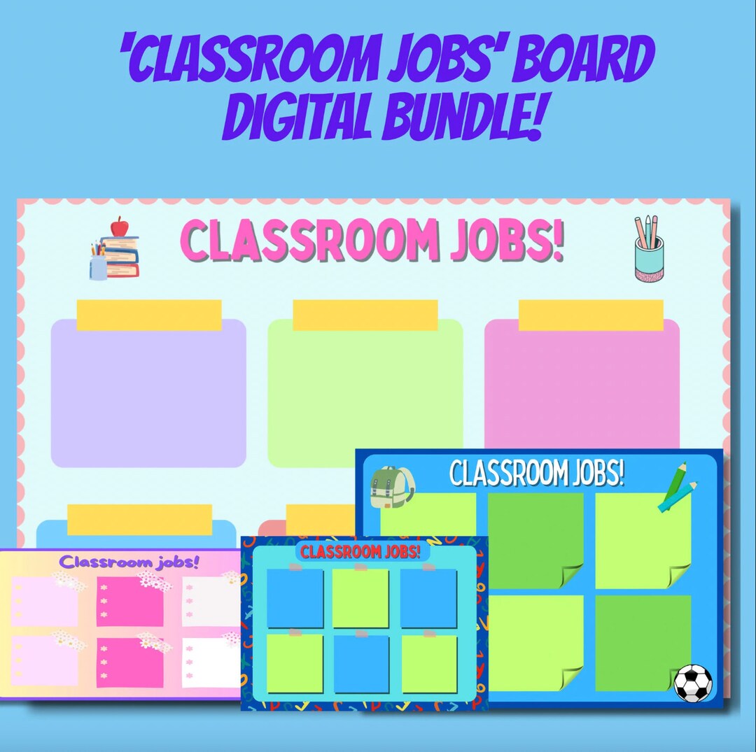 Printable Classroom Job Board Bundle | Bulletin Board | Notes | Colour ...