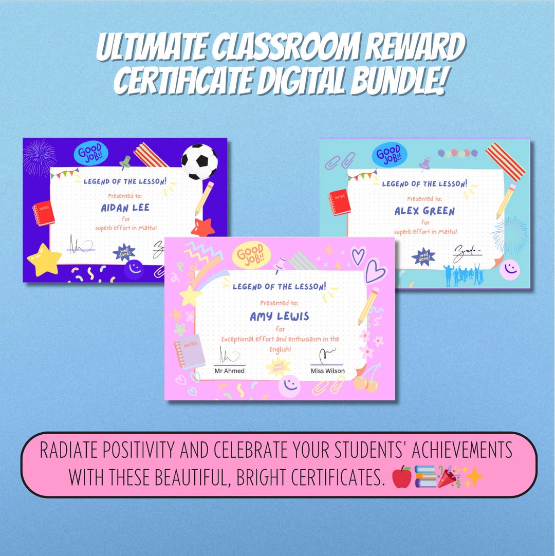 Printable Class Award Certificates Bundle End of Year SVG Schools Out ...