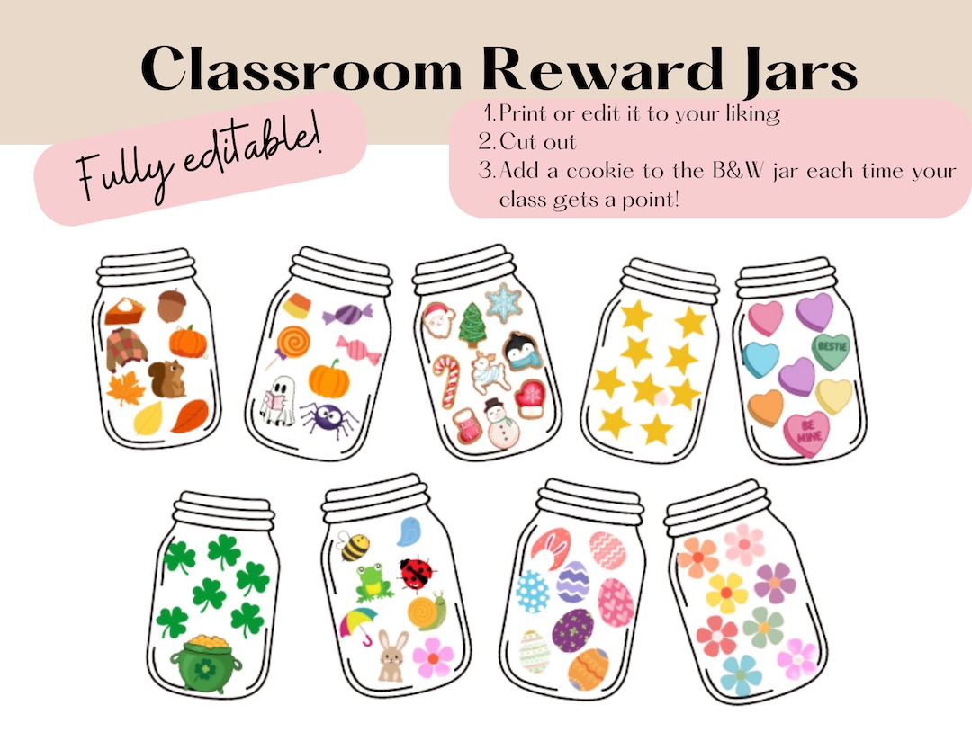 Classroom Reward Jars Printable Classroom Management Tool: Valentines ...
