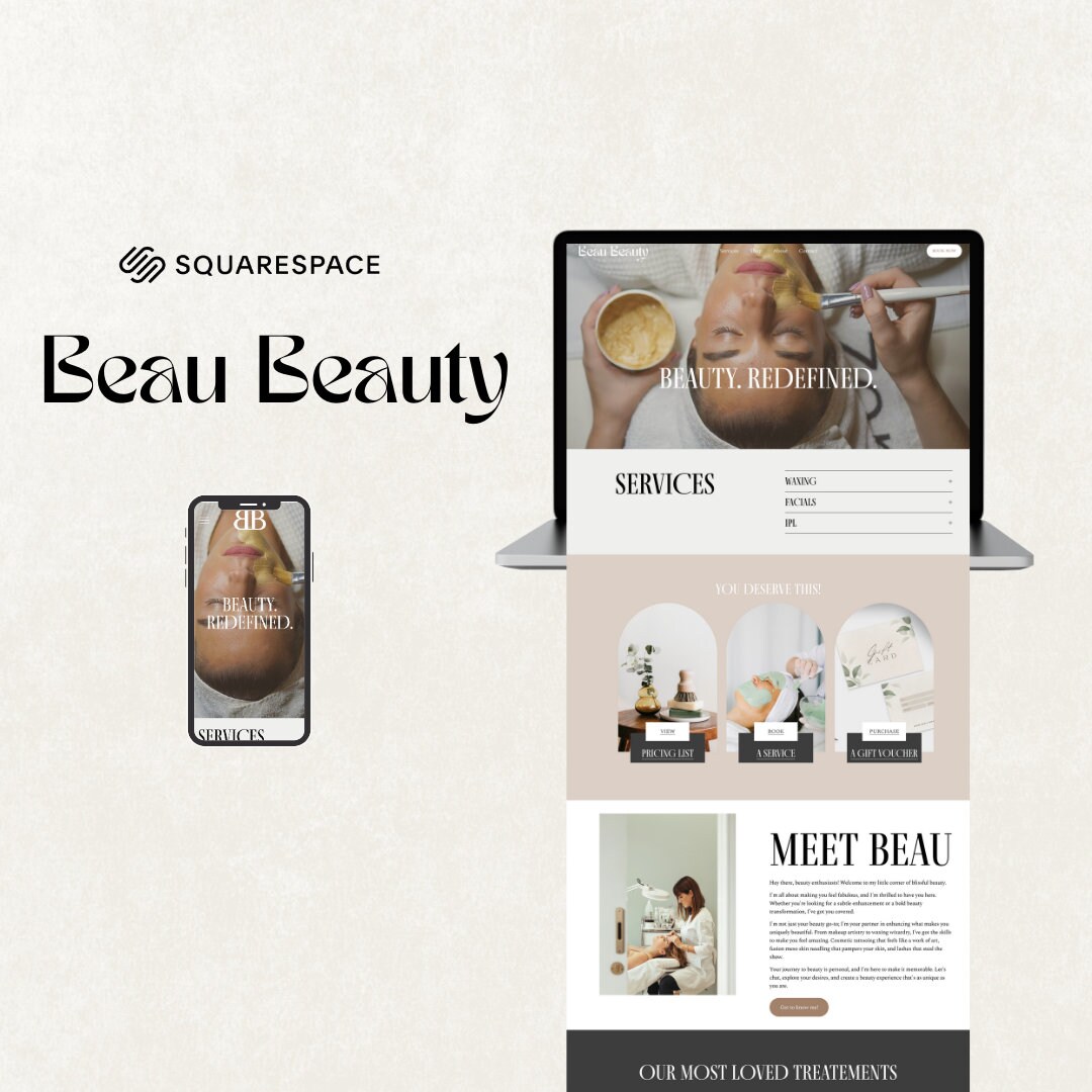 Squarespace Template for Beauty Salons, Squarespace 7.1 Template, Squarespace Template for ...