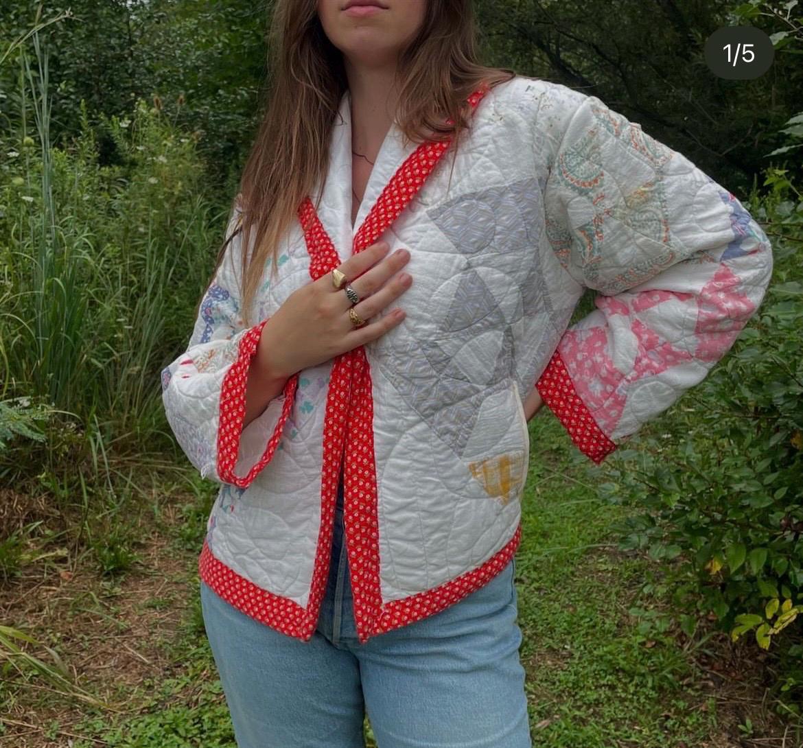 EDITH Vintage Quilt Jacket - Etsy