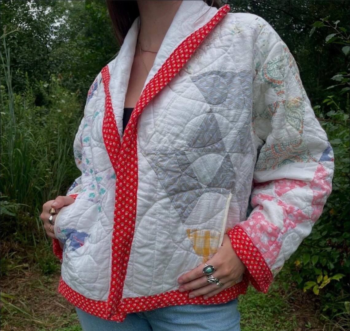 EDITH Vintage Quilt Jacket - Etsy