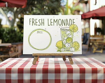 Lemonade Template Lemonade Stand Menu Printable, Kids Lemonade Pricing ...