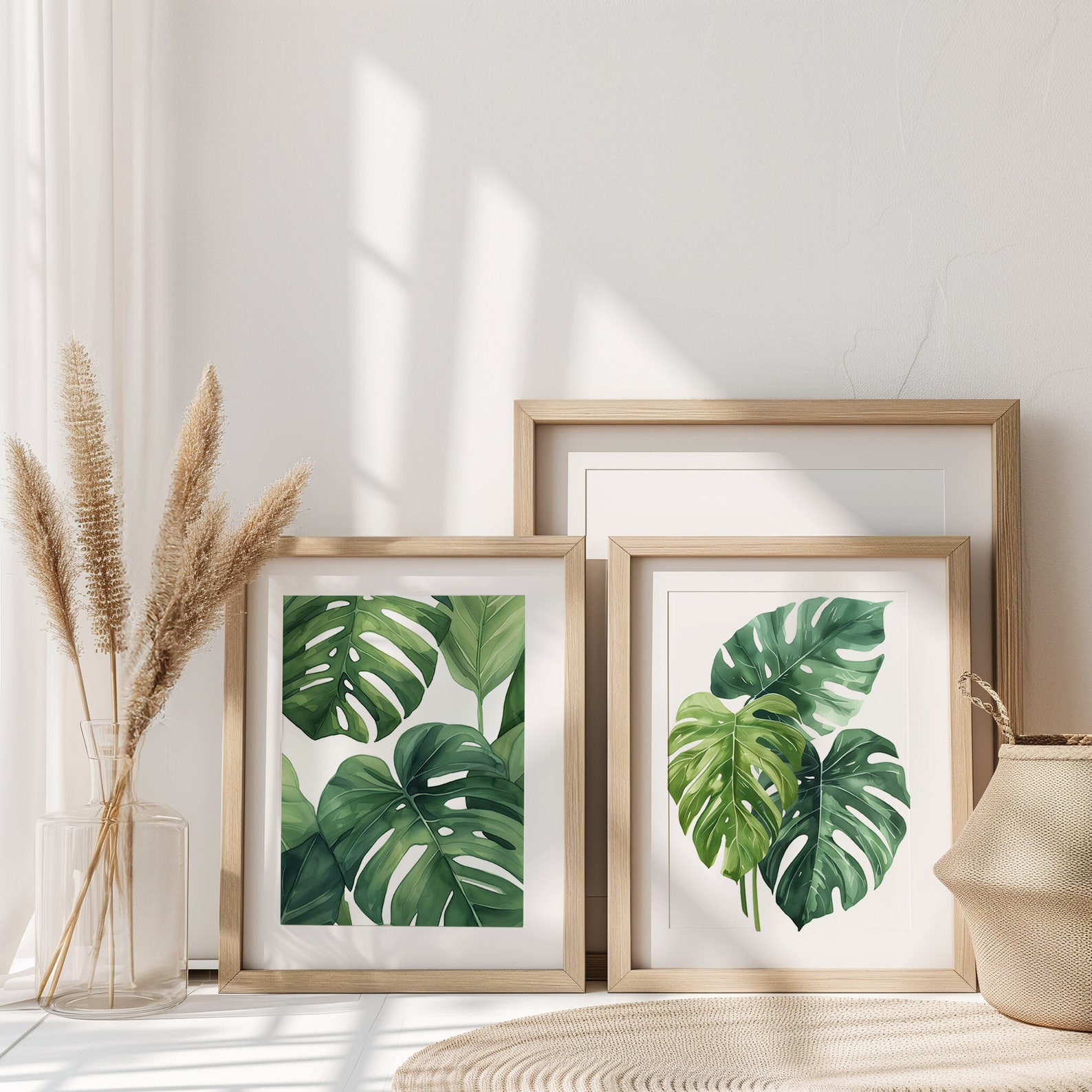 Monstera Prints Set of 2 Monstera Printable Wall Art Home Decor ...