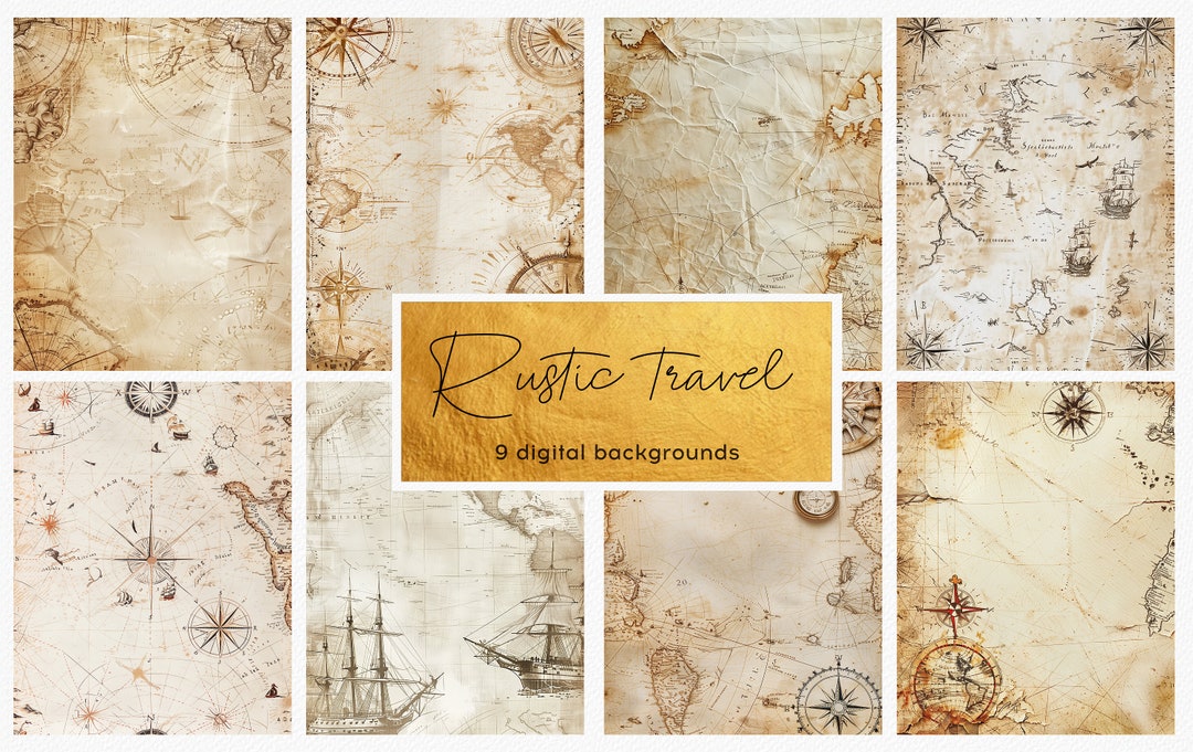 Rustic Map Backgrounds, Travel Textures (digital Download) - Etsy