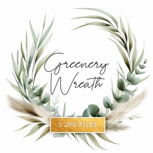 Eucalyptus Clipart Watercolor Wreath Greenery JPG Watercolor Frames ...