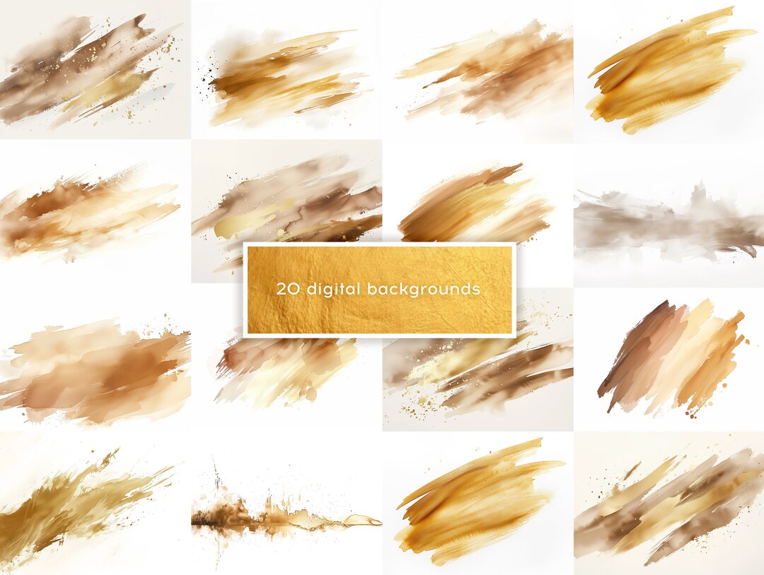 Watercolor Gold Set of 20 JPEG Files - Gold Backgrounds for Logo ...