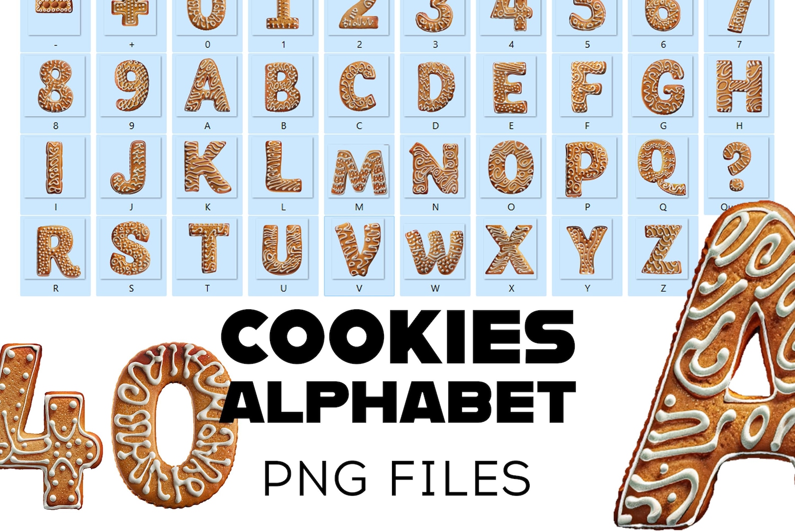 Gingerbread Cookie Alphabet PNG Bundle (digital Download) - Etsy