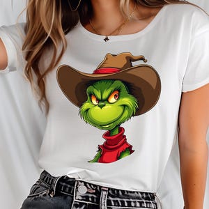 Western Grinch PNG Clipart Bundle, Cowboy Christmas (35 Files) (digital ...