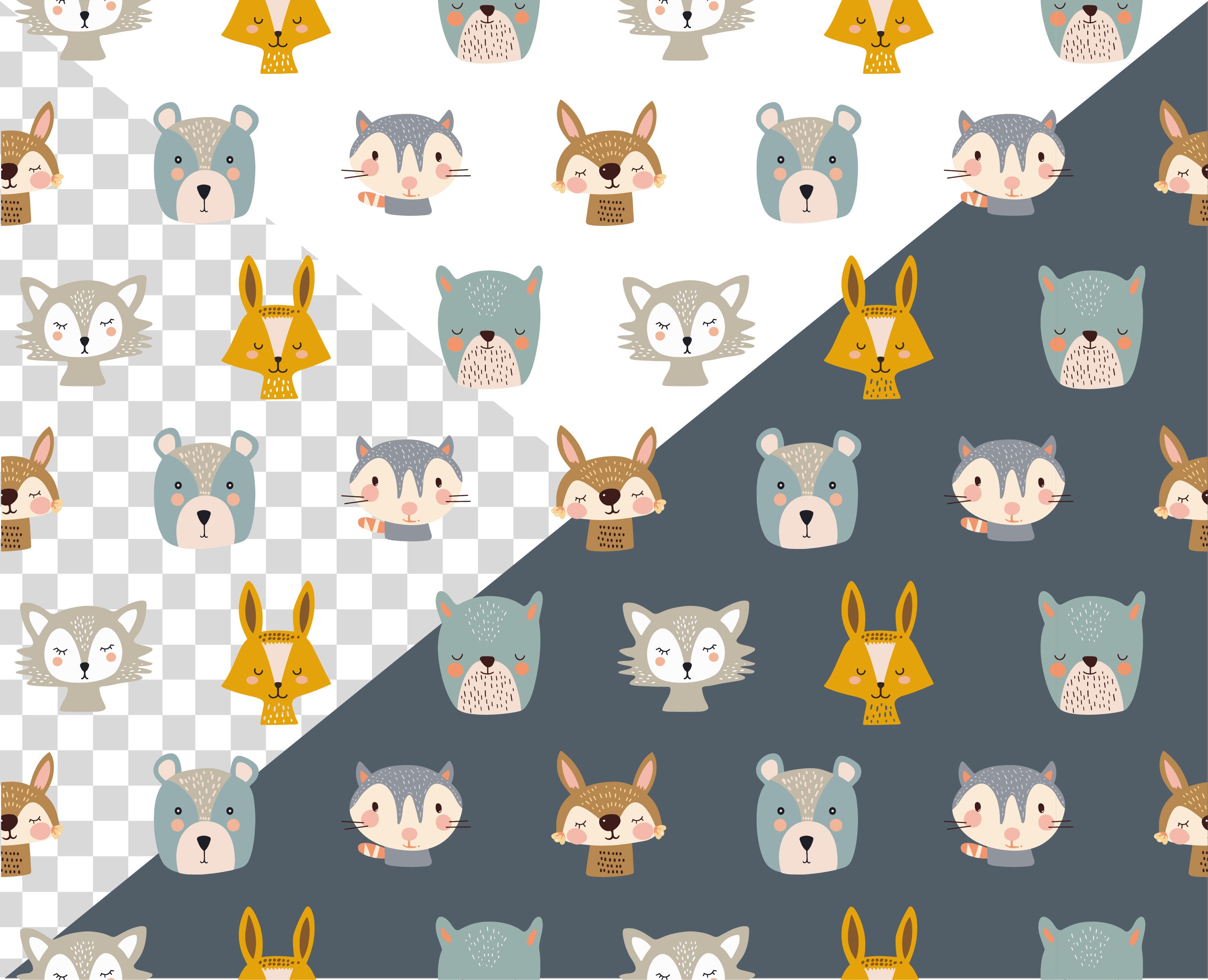 Set of 6 Woodland Animals Portrait Posters - Cute Portraits Animals ...