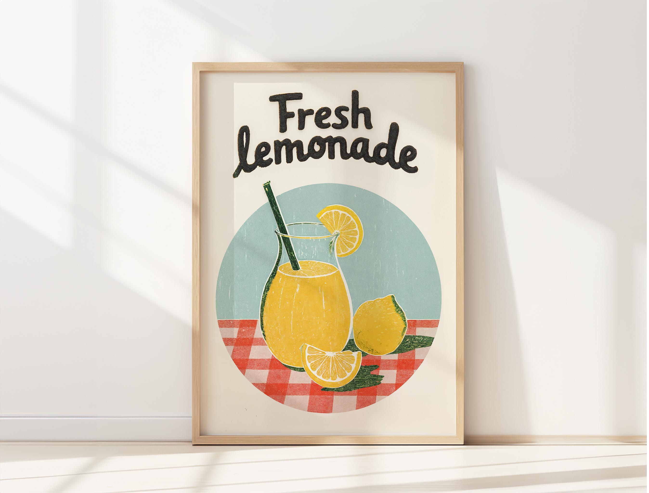 Lemonade Stand Menu Printable Digital Poster, Kids Lemonade Sign ...
