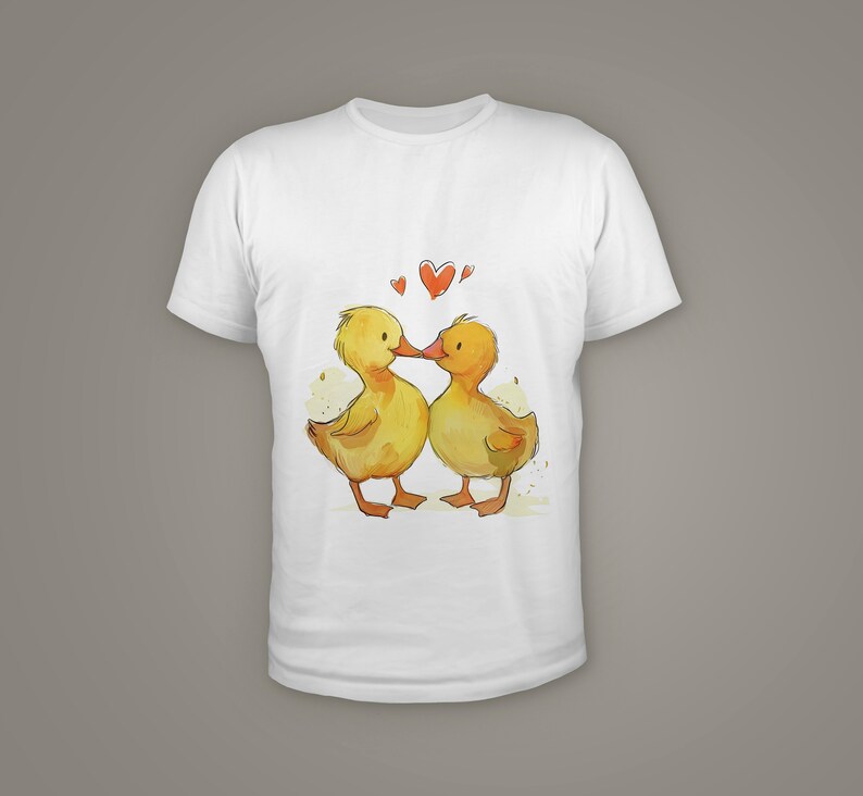 Duck Lovers Digital Watercolor Duck Couple Poster Printable Wall Art ...