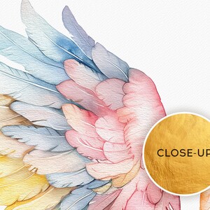 Watercolor Angel Wings Clipart – Hand-painted PNG Bundle (digital ...