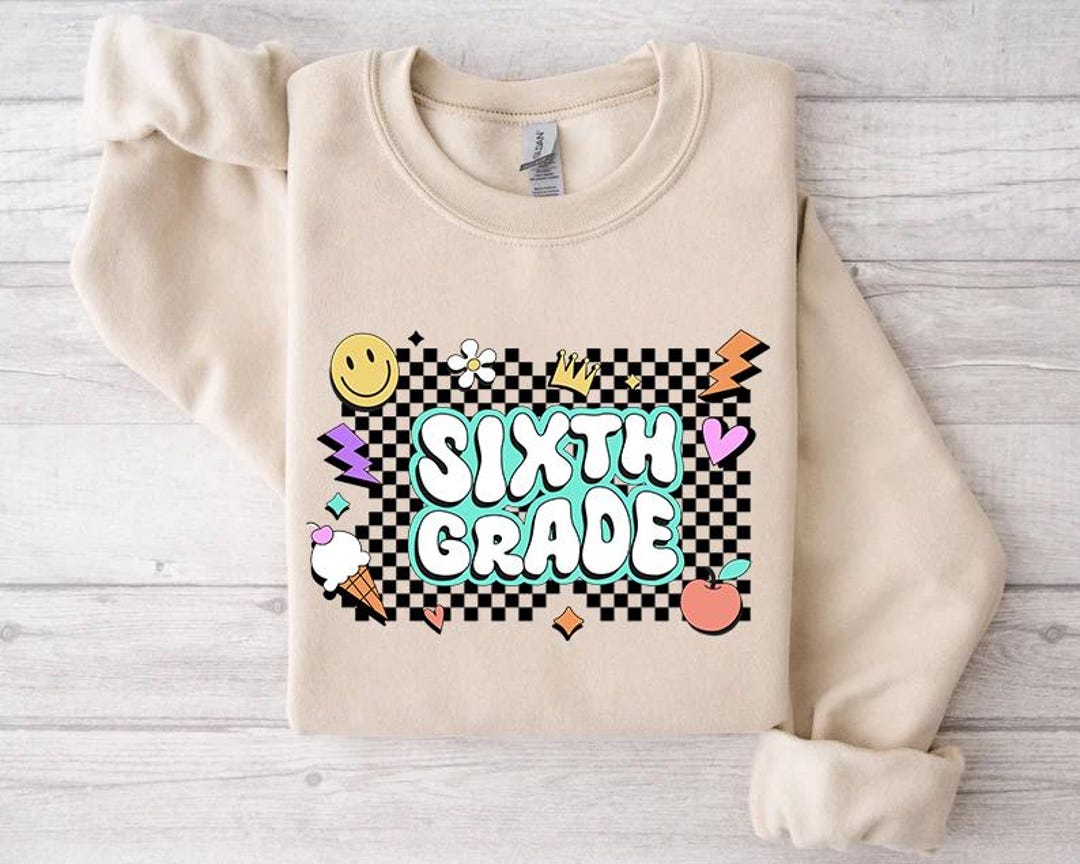 Sixth Grade Retro Design PNG+SVG, T-shirt Sublimation (digital Download ...
