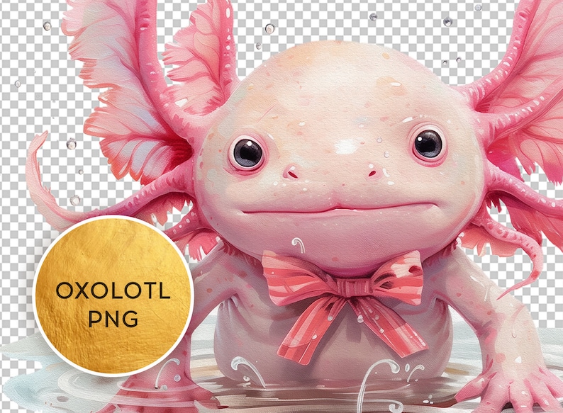 Fallout Axolotl With Bow PNG Bow PNG Fallout Creatures T-shirt Design ...