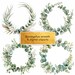 Eucalyptus Clipart Watercolor Wreath Greenery JPG Watercolor Frames ...