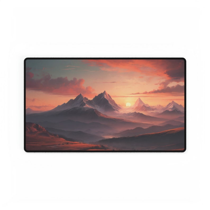 Sunset Mountain Desk Mat, Anti-slip Writing Mat, Sunset Aesthetic ...