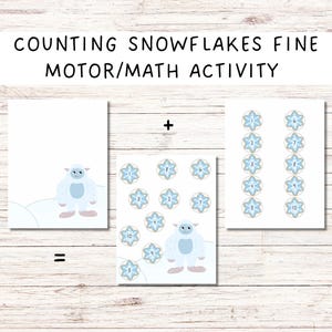 Counting Snowflakes Fine Motor/math Activity for Toddlers, Preschool ...