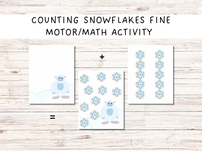Counting Snowflakes Fine Motor/math Activity for Toddlers, Preschool ...