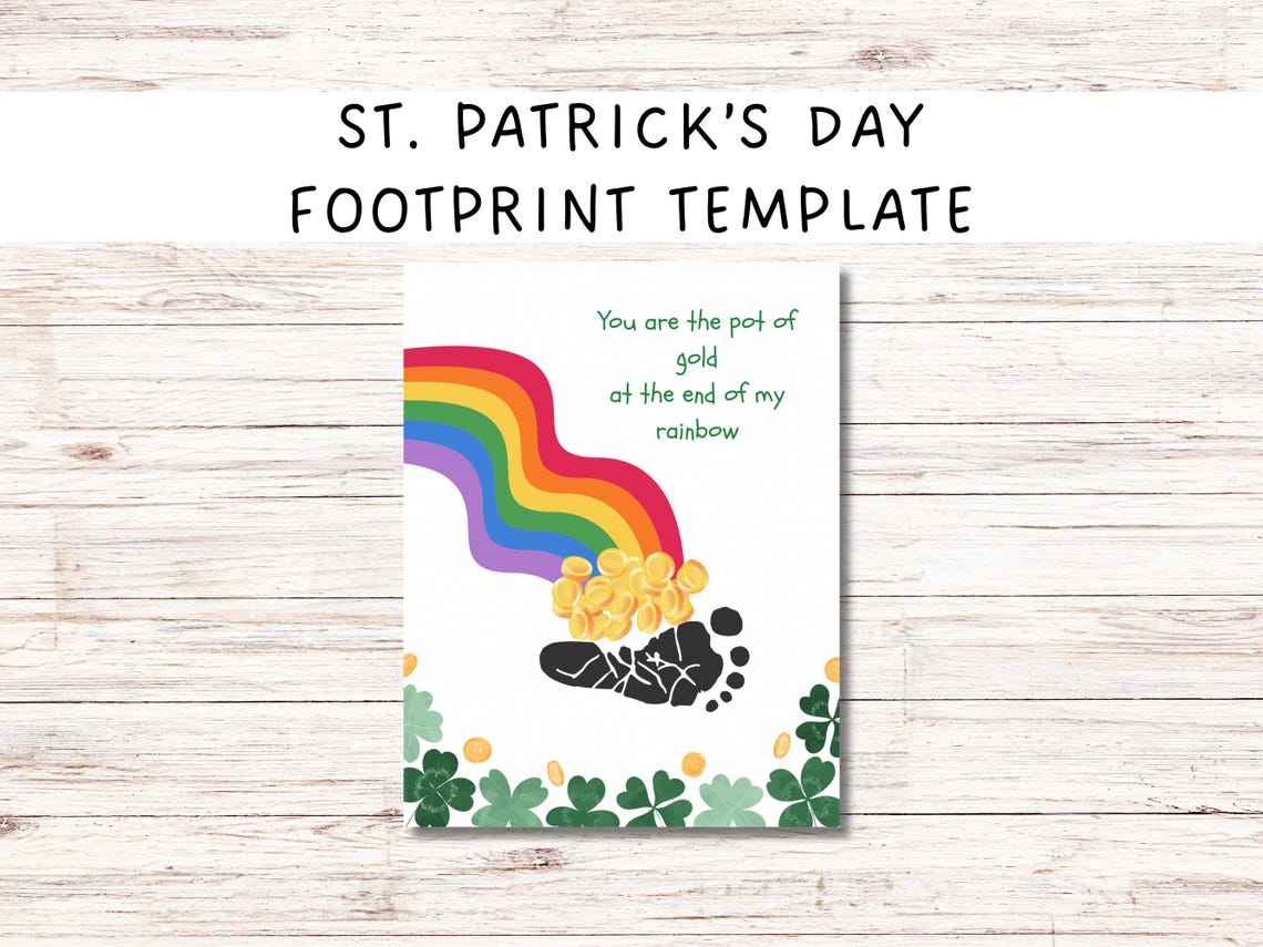 St. Patrick’s Day Footprint Craft Activity Template for Babies ...