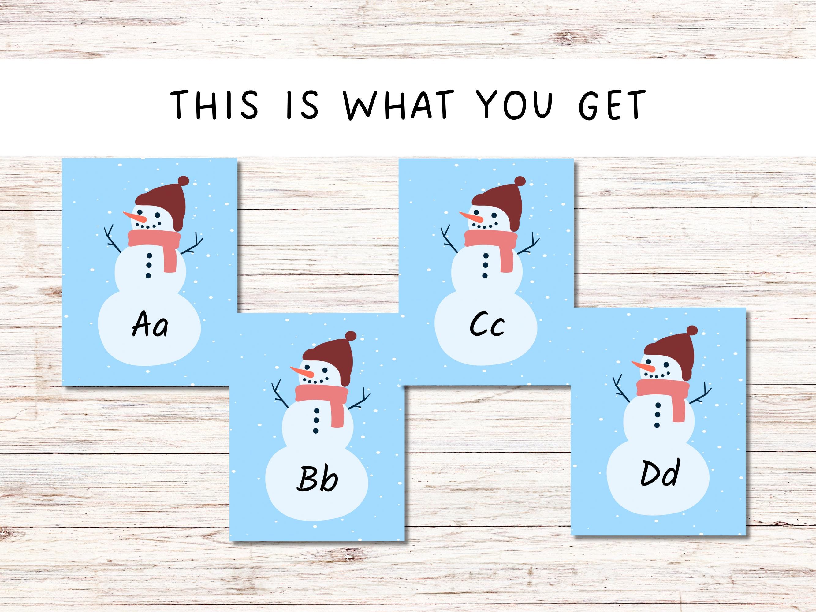 Snowman Alphabet Flashcards Activity for Toddlers, Preschool, School ...