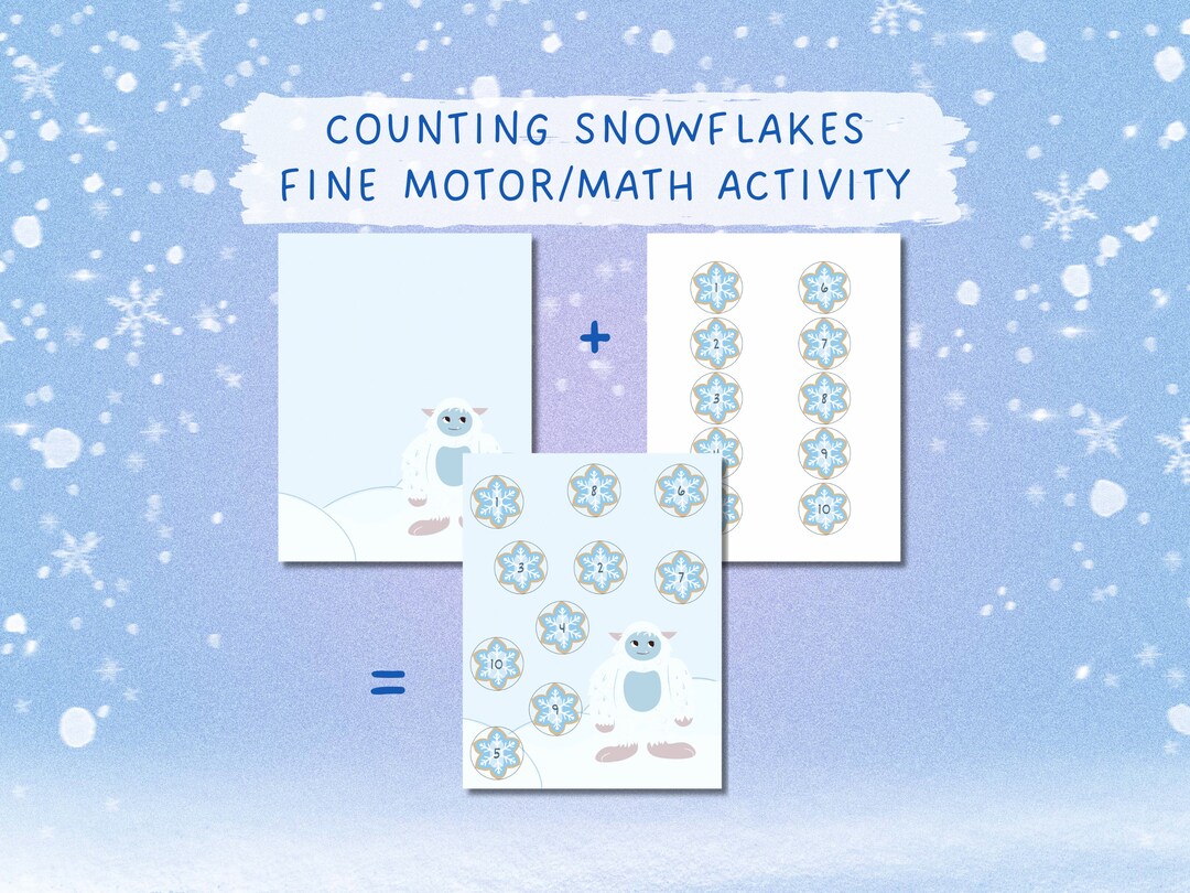 Counting Snowflakes Fine Motor/math Activity for Children - Etsy