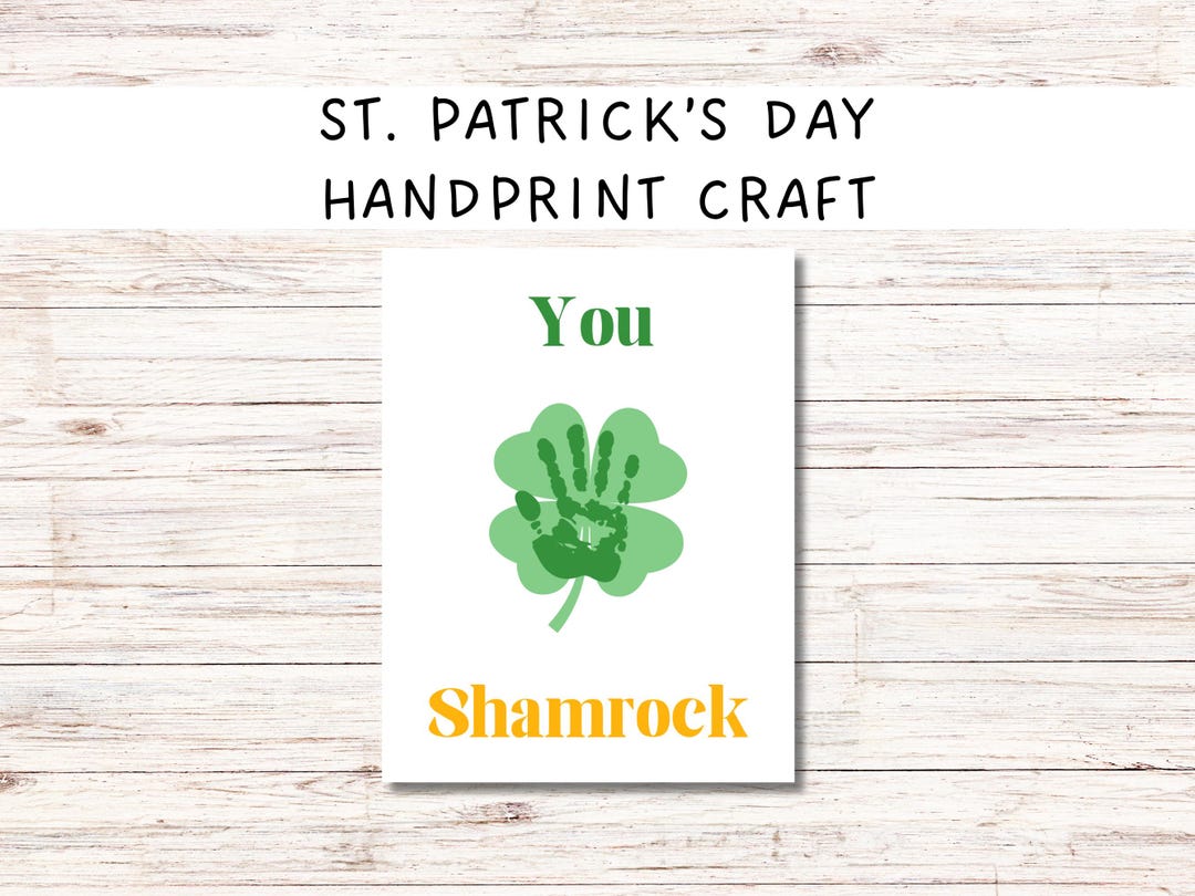 St. Patrick’s Day You Shamrock Handprint Craft Activity Template for ...