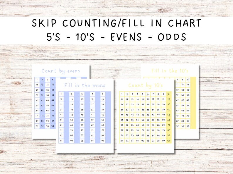 Skip Counting Chart Activity Worksheet for Preschool, School Aged ...