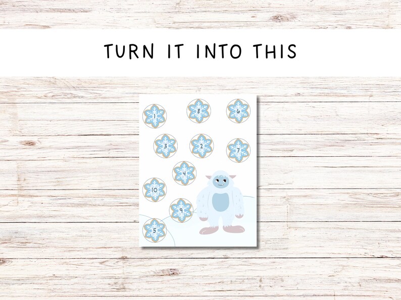 Counting Snowflakes Fine Motor/math Activity for Toddlers, Preschool ...