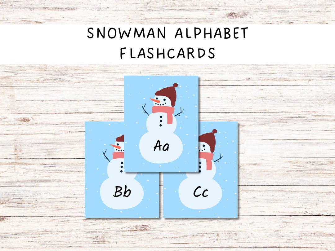 Snowman Alphabet Flashcards Activity for Toddlers, Preschool, School ...