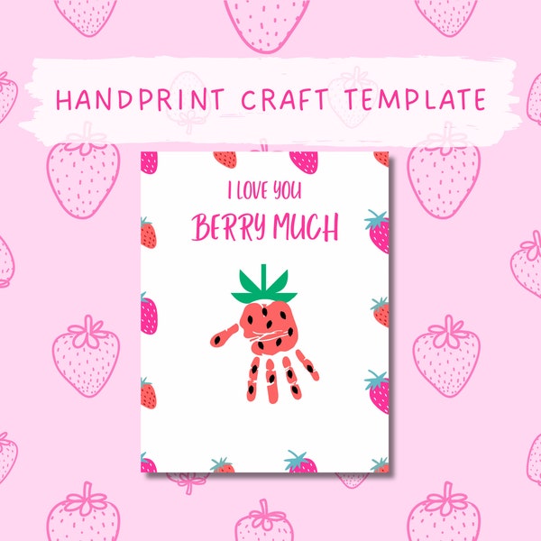 I Love You Berry Much Card Handprint - Etsy