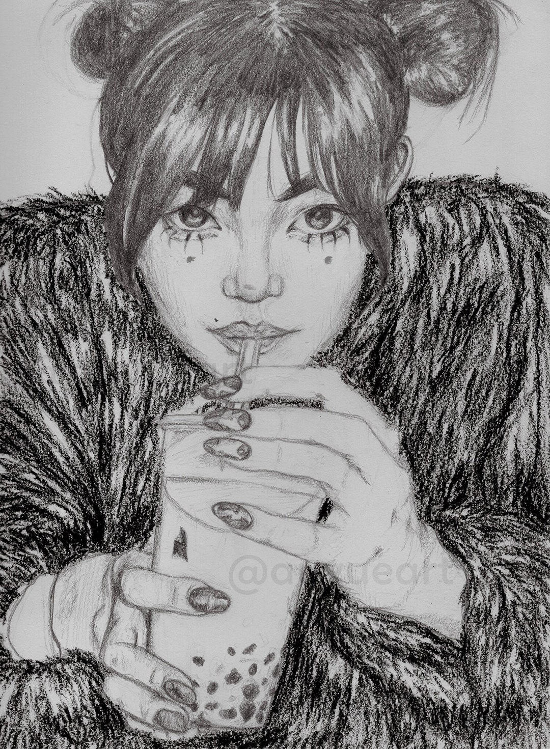 Boba, Original Drawing Art Print 4x6 Glossy Print - Etsy