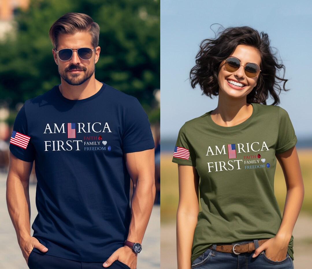 AMERICA FIRST FLAG Make America Great Again Tshirt Flag Tshirt Gift for ...