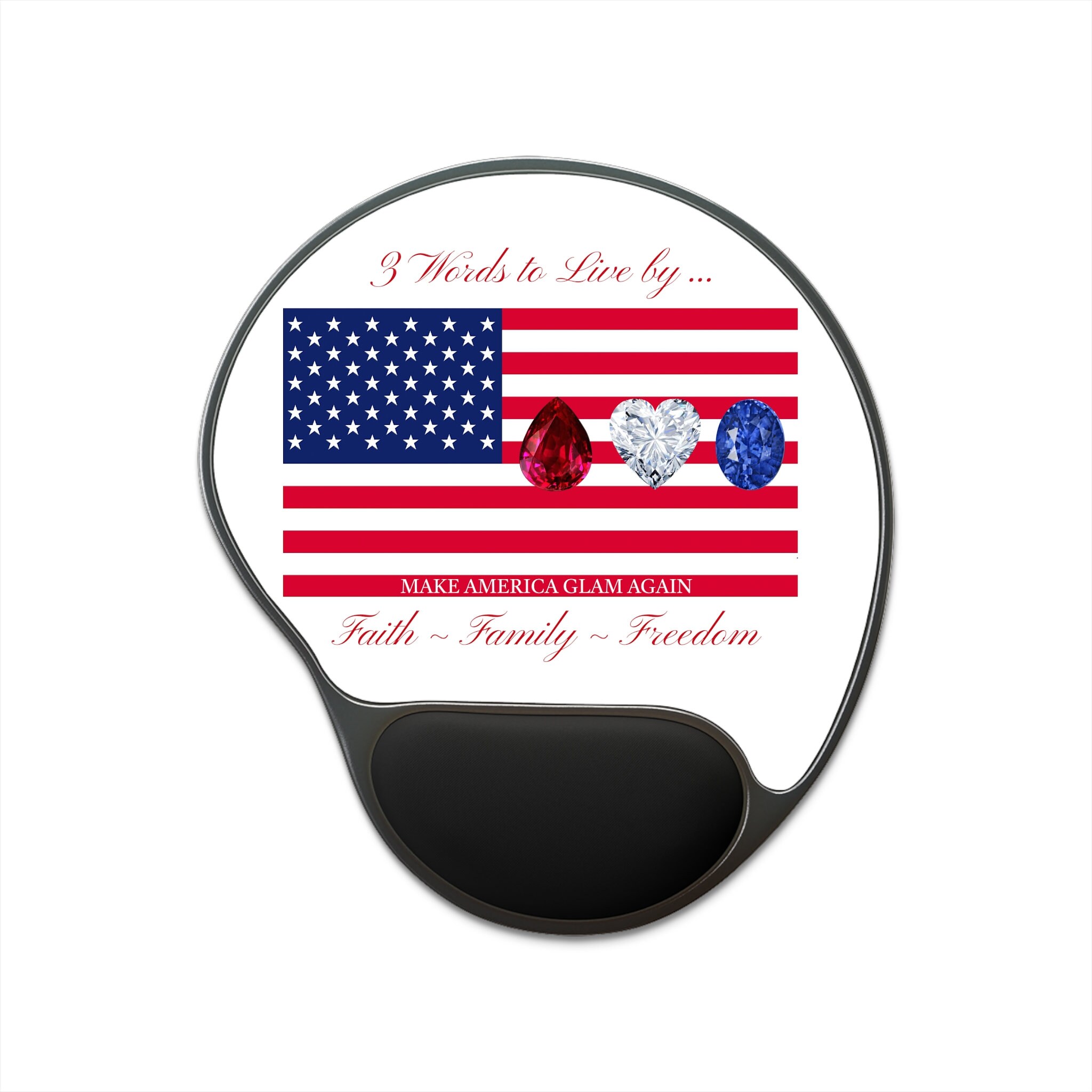 AMERICAN FLAG MOUSE Pad Wrist Pad Patriotic Computer Pad Faith Family ...