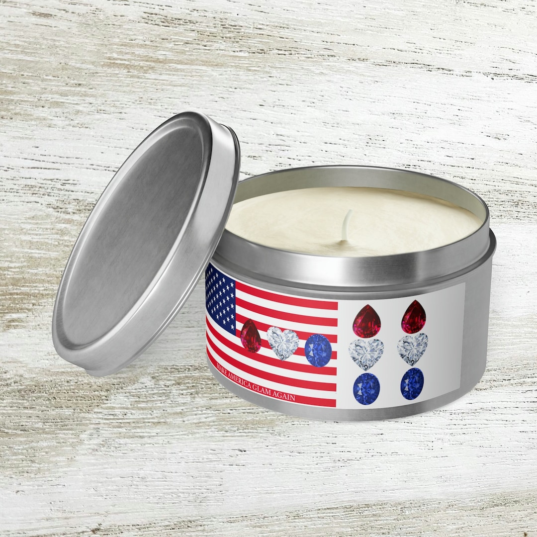 AMERICAN FLAG CANDLE Usa Soy Wax Scented Aroma Luminary Patriotic Gift ...