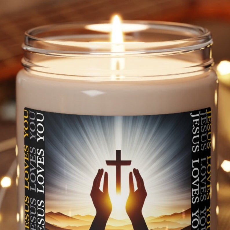 JESUS CHRIST CROSS Candle God Candle Jesus Loves You Christian Candle ...