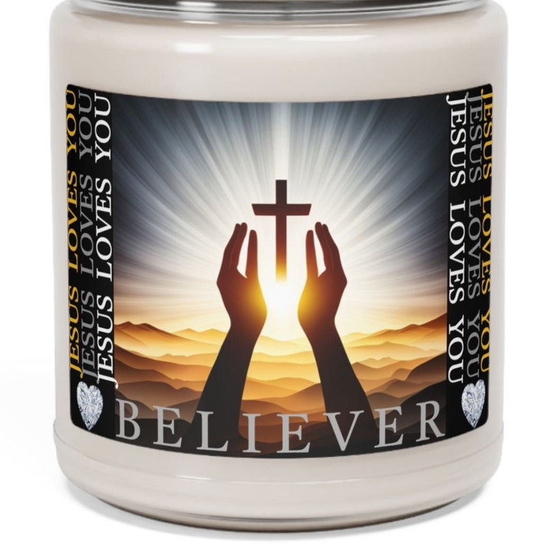 JESUS CHRIST CROSS Candle God Candle Jesus Loves You Christian Candle ...