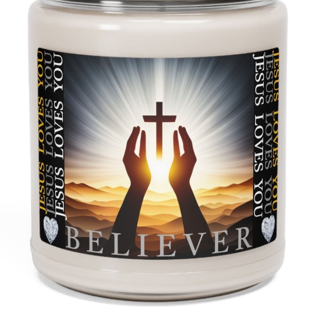 JESUS CHRIST CROSS Candle God Candle Jesus Loves You Christian Candle ...